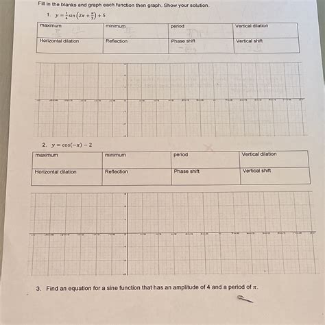 [solved] fill in the blanks and graph each function then graph show your course hero