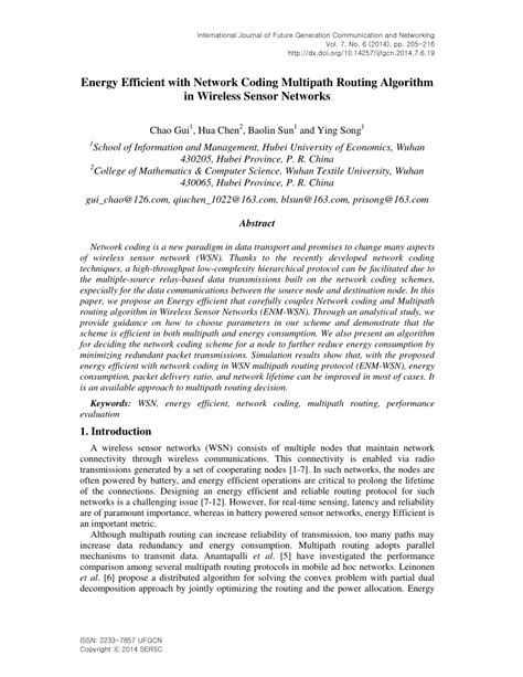 pdf energy efficient with network coding multipath routing algorithm in wireless sensor networks