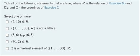 solved 6 b let binary relation r on {1 30} be defined