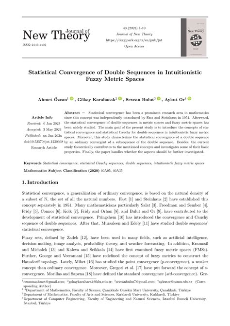 pdf statistical convergence of double sequences in intuitionistic fuzzy metric spaces