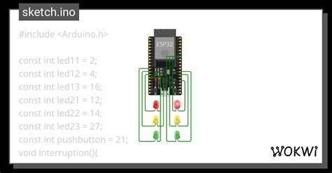 semáforo simples c wokwi esp32 stm32 arduino simulator
