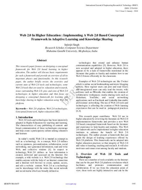 pdf ijert web 2 0 in higher education implementing a web 2 0 based conceptual framework in