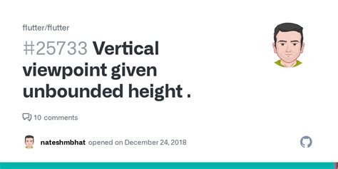 vertical viewpoint given unbounded height · issue 25733 · flutter flutter · github