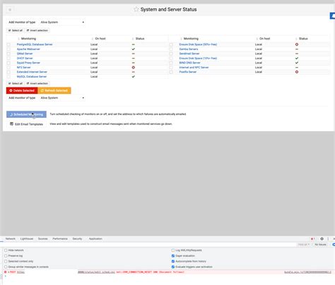 System And Server Status Interface Not Working At All Webmin