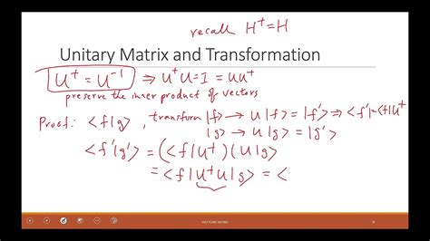 lecture 7 3 ch9 unitary matrix and transformation matrix construction youtube
