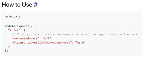 Eslint Typescript Eslint No Unused Vars