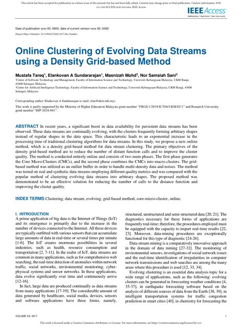 pdf online clustering of evolving data streams using a density grid based method