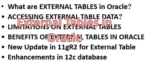 How To Use External Tables In Oracle With Example