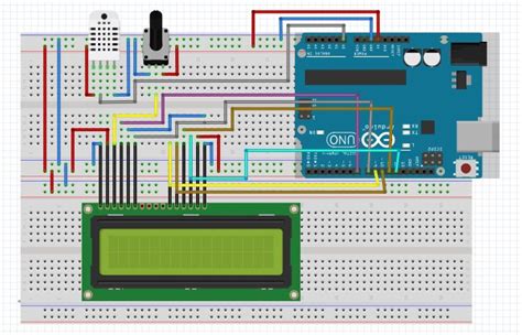 Arduino Temperature Humidity Sensor DHT 11 With LCD 1602A Humidity