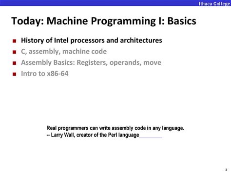 machine level programming i basics comp 21000 introduction to computer organization and systems