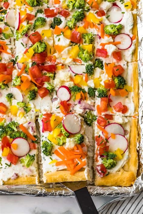Veggie Pizza Recipe Crescent Roll Pizza The Cookie Rookie® Video