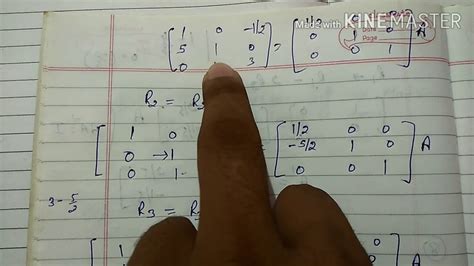elementary row transformation to find inverse of a matrix youtube