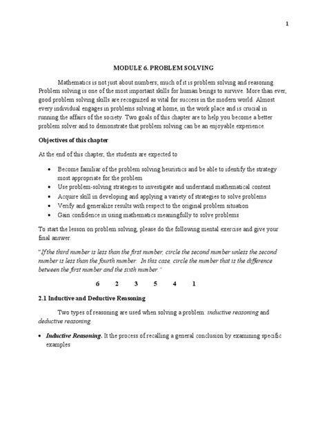 module 6 problem solving download free pdf reason inductive reasoning