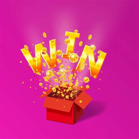 Open Red T Box And Confetti With Colorful Particles Enter To Win Prizes Lottery Drawing