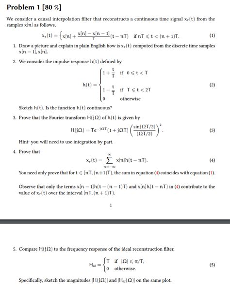 solved problem 1 [80 ] we consider a causal interpolation