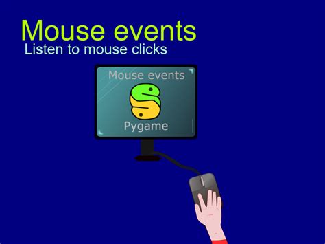 pygame and mouse events python programming