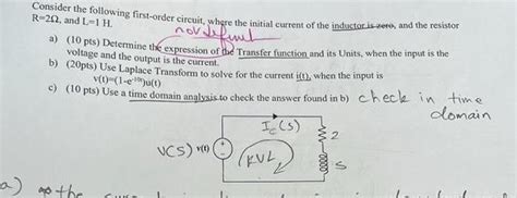 solved consider a linear circuit whose transfer function is