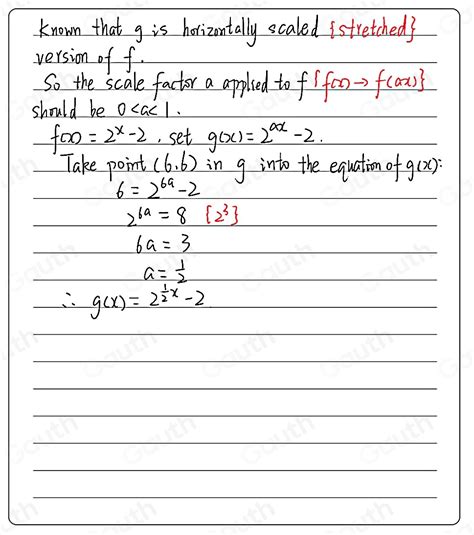 solved f x 2 x 2 and g is a horizontally scaled version of f the functions are graphed where