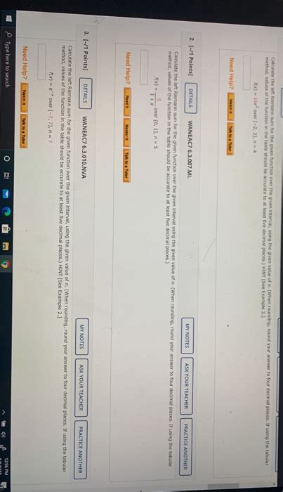 solved calculate the left riemann sum for the given function