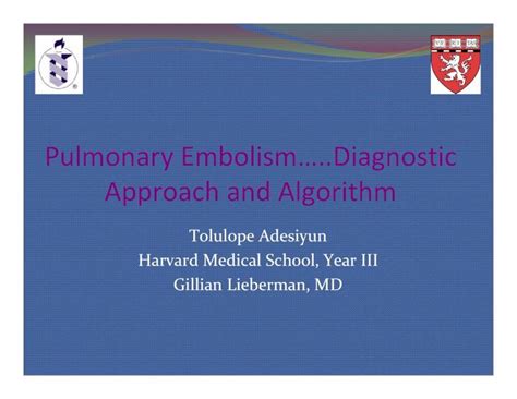 pdf pulmonary embolism diagnostic approach and algorithm pdfslide