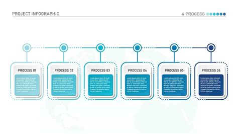 Horizontal Timeline Or Flowchart With Six Square Elements And Space For