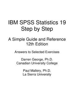 Spss Statistics Step By Step Answers To Selected Exercises Spss