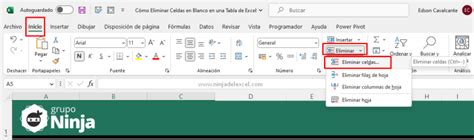 Cómo Eliminar Celdas en Blanco en una Tabla de Excel Ninja del Excel