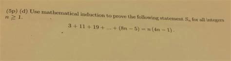 solved use mathematical induction to prove the following