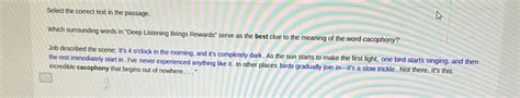 Solved Select The Correct Text In The Passage Which Surrounding Words