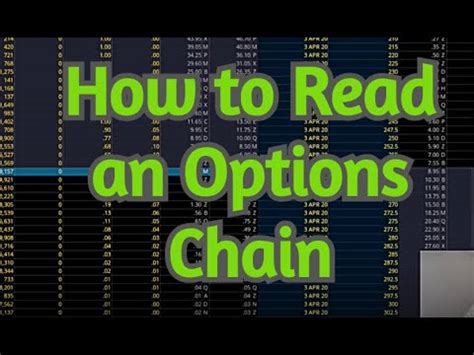 How To Read An Options Chain ThinkorSwim YouTube