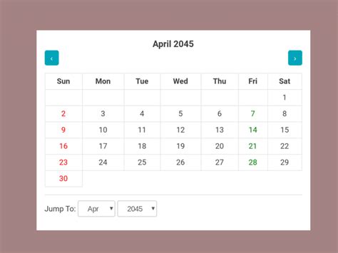 dynamic calendar in javascript code with example codehim hot sex picture