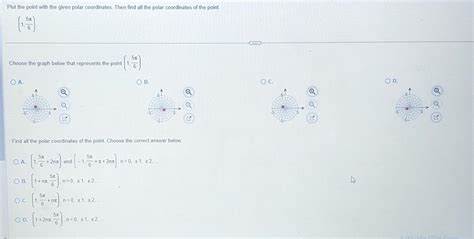 solved plot the point with the given polar coordinates then