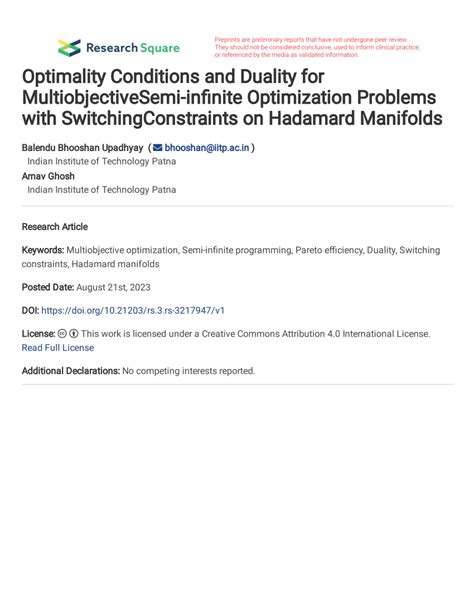 pdf optimality conditions and duality for multiobjectivesemi infinite optimization problems