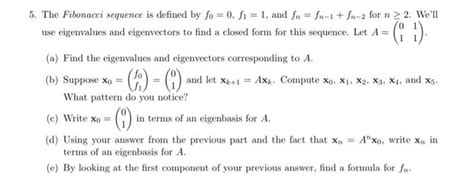 5 the fibonacci sequence is defined by f0 0 f1 1