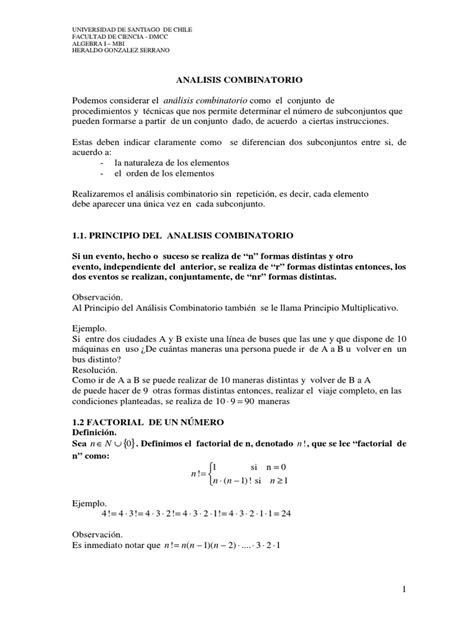 analisis combinatorio pdf combinatoria conjunto matemáticas