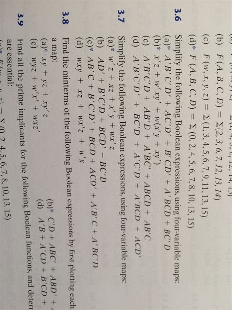 solved express the following function as a sum of minterm