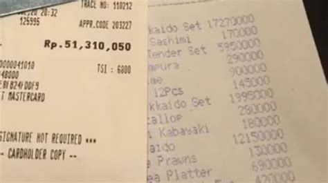 Viral Bill Makan Rp 51 Juta Dikira Rp 5 Juta Netizen Melongo Bisa Beli Motor