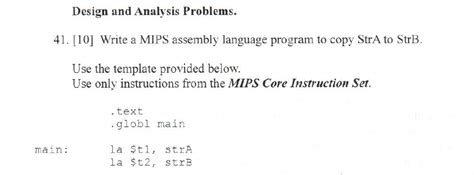 solved design and analysis problems write a mips assembly