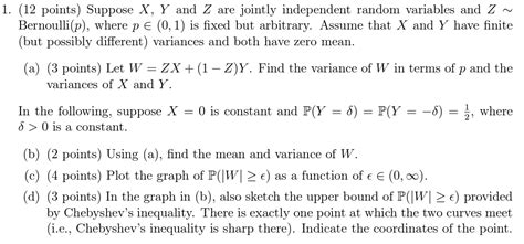 solved 12 points suppose x y and z are jointly independent