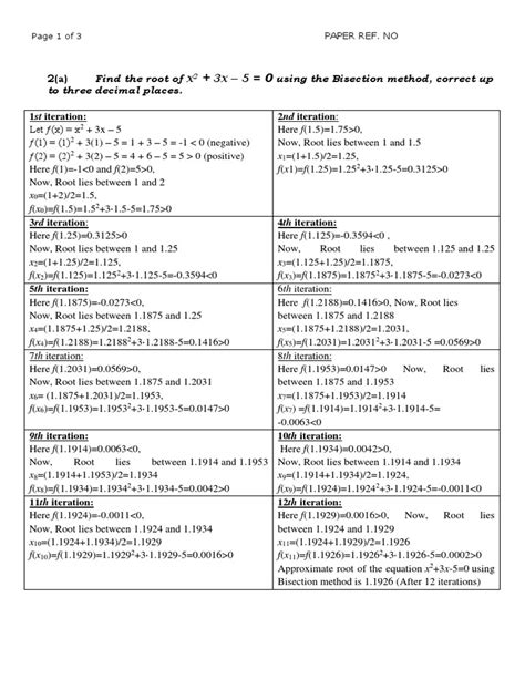 corrected solution to numerical analysis i cosc 212 pdf numerical analysis algorithms