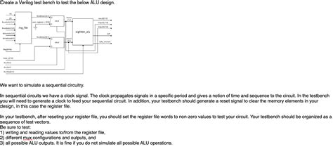 Solved Create JUST The Verilog Test Bench Not Any Of The Chegg