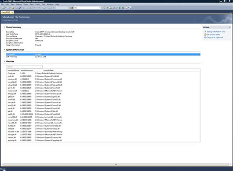 Crashdump Voor Foutopsporing In Visual Studio Windows Diary