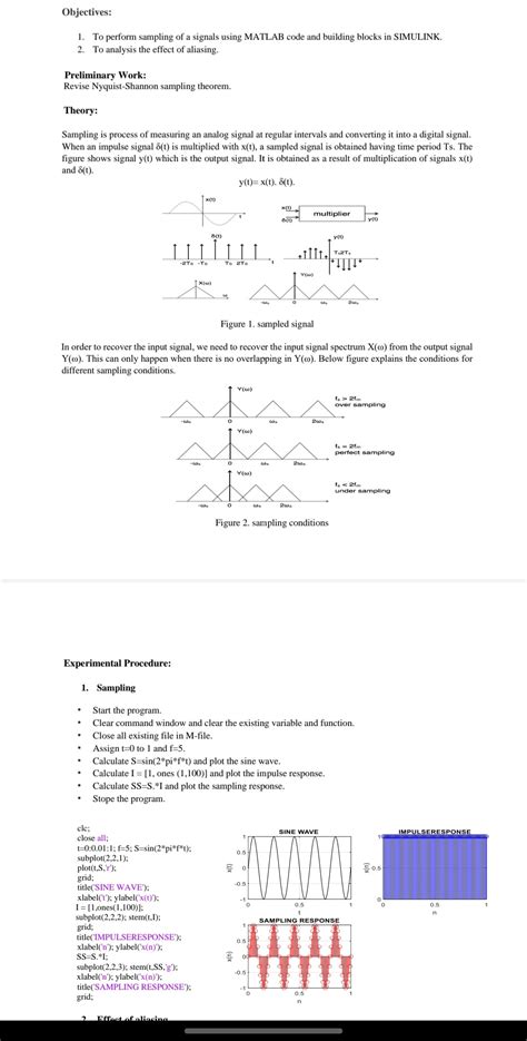 Solved Objectives 1 To Perform Sampling Of A Signals Using Chegg