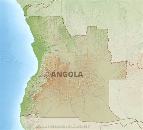 Angola Physical Map