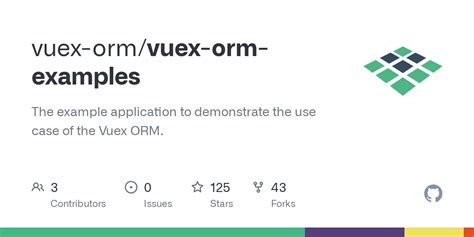 GitHub Vuex Orm Vuex Orm Examples The Example Application To