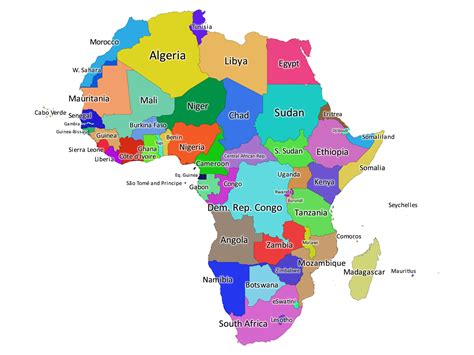 Africa Labeled Map Labeled Maps