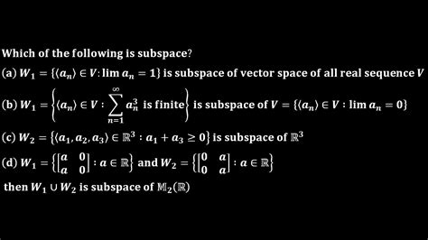 test for subspace linear algebra iit jam mathematics csir net gate nbhm tifr cmi msc phd up pgt