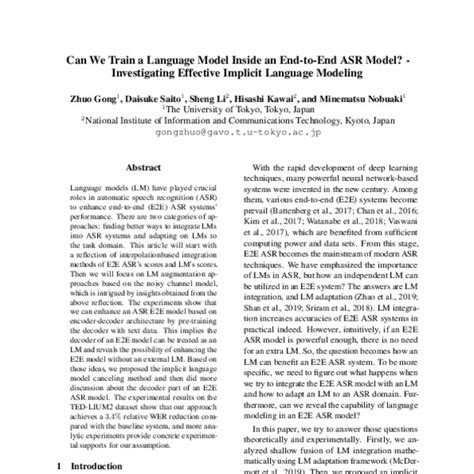 can we train a language model inside an end to end asr model investigating effective implicit
