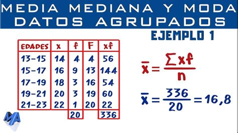 Como Calcular Media Mediana Y Moda Para Datos Agrupados En Excel
