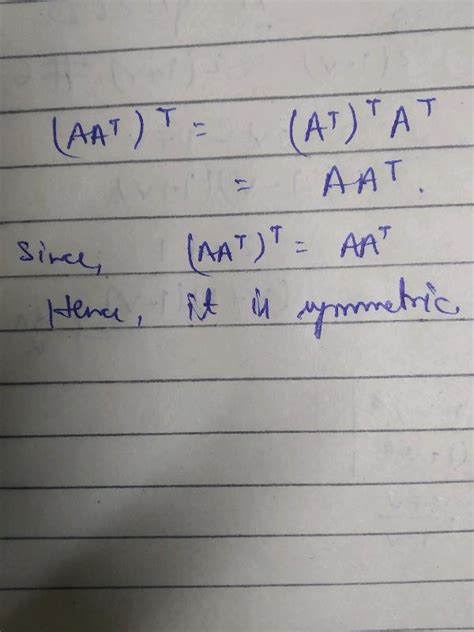 for any square matrix a a a t is